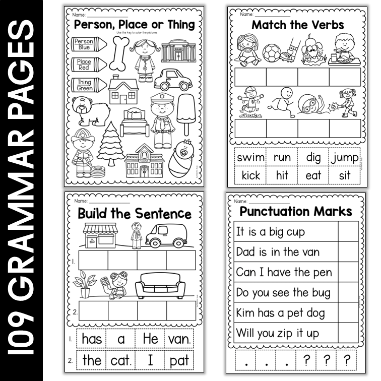Kindergarten Literacy Worksheet MEGA BUNDLE - English Language Arts ...