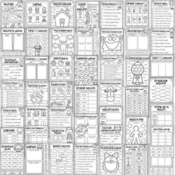 Grammar Worksheet Packet - Nouns, Adjectives and Verbs Worksheets - My ...