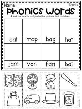 Match a Word Phonics Worksheets - CVC, Long Vowels, Digraphs, Blends ...