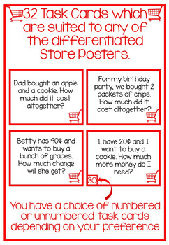 Money Word Problem Task Cards - Grocery Shopping Theme - My Teaching Pal