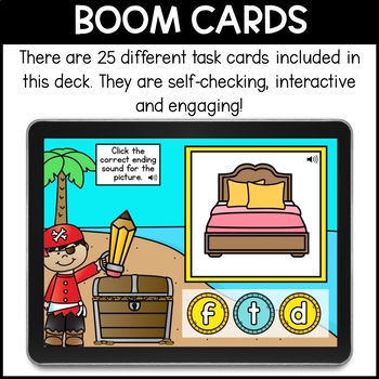 Ending Sounds - Digital Task Cards - Boom Cards - My Teaching Pal