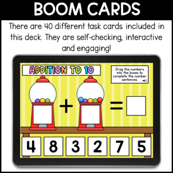 Gumball Addition to 10 - Digital Task Cards - Boom Cards - My Teaching Pal