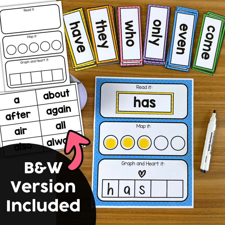 Heart Word Spelling Center - High Frequency Words - My Teaching Pal