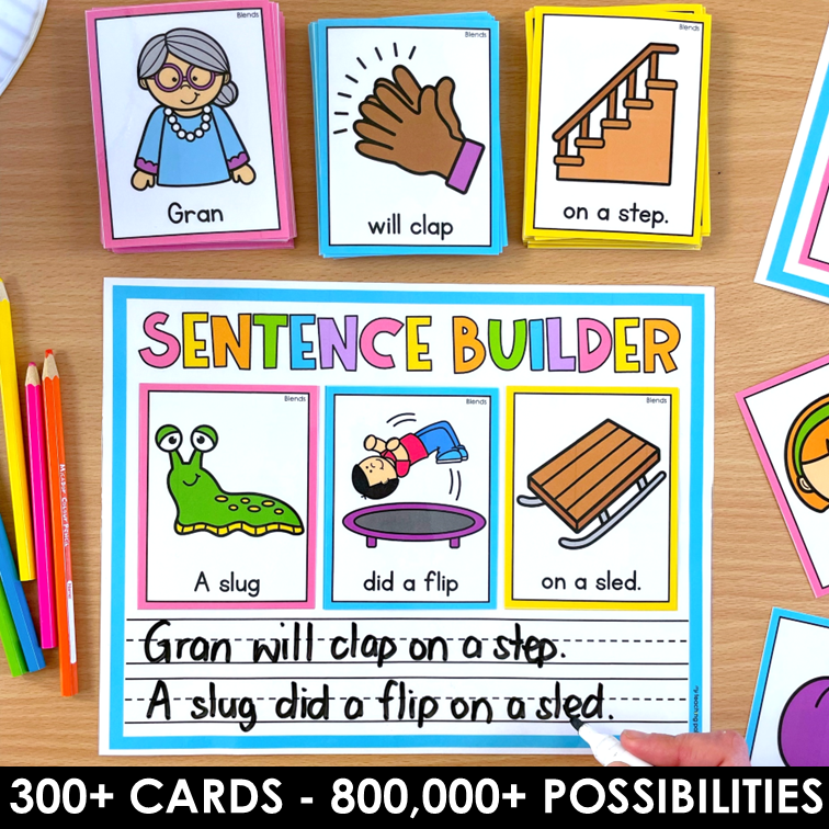 Silly Sentences - Build a Sentence Center VOL 2 - FLSZ, Digraphs ...