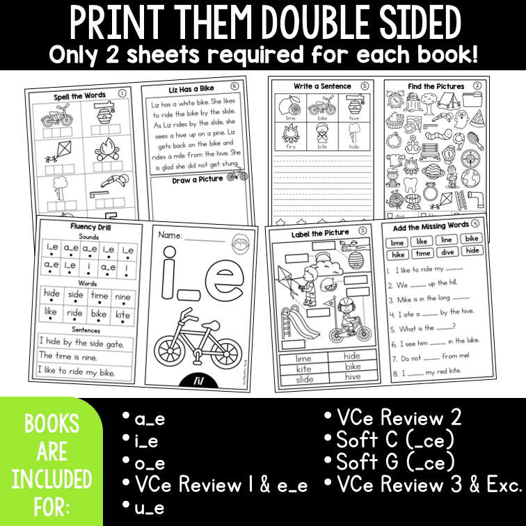 Magic E and Soft C & G Phonics Books - Science of Reading Aligned (VCe ...