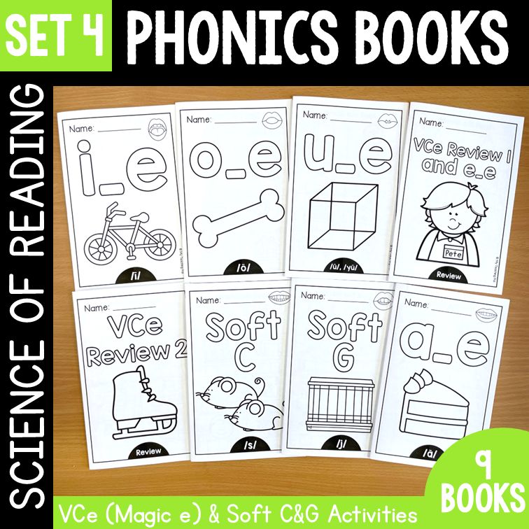 Magic E and Soft C & G Phonics Books - Science of Reading Aligned (VCe ...
