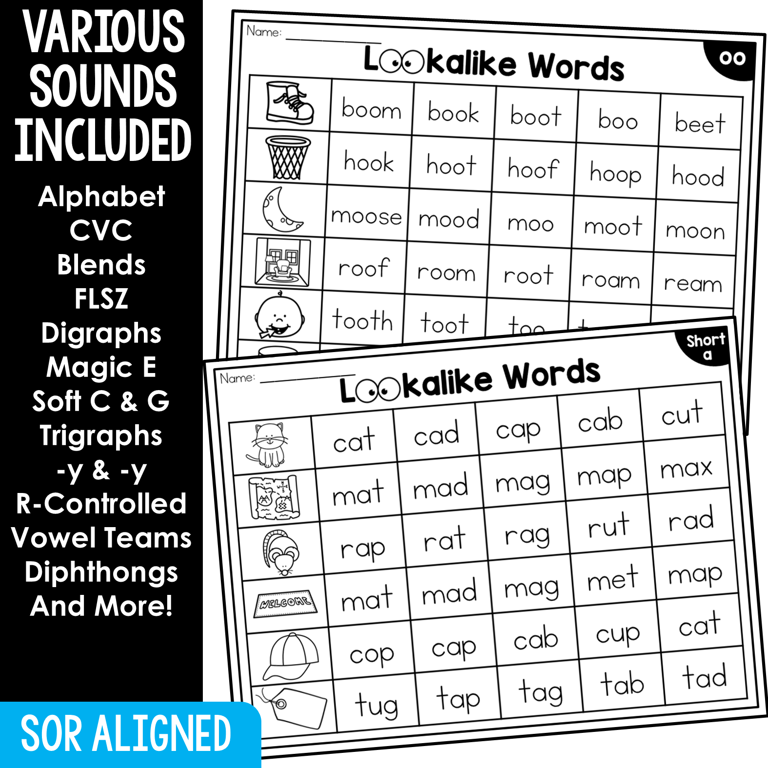 Lookalike Words Worksheets - Decodable Words - (Science of Reading ...