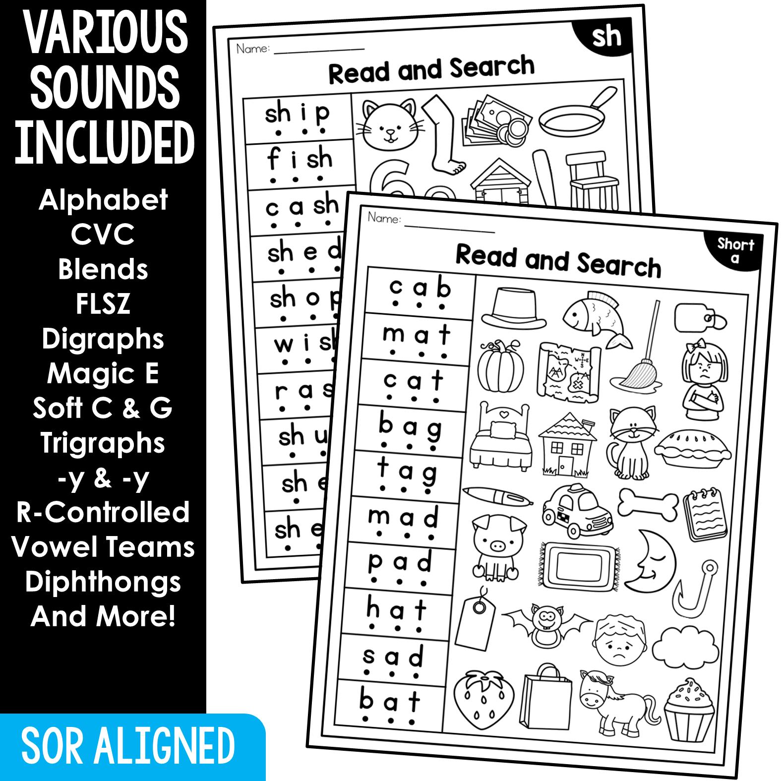 Read and Search I Spy Worksheets BUNDLE - Decodable Words - Science of ...