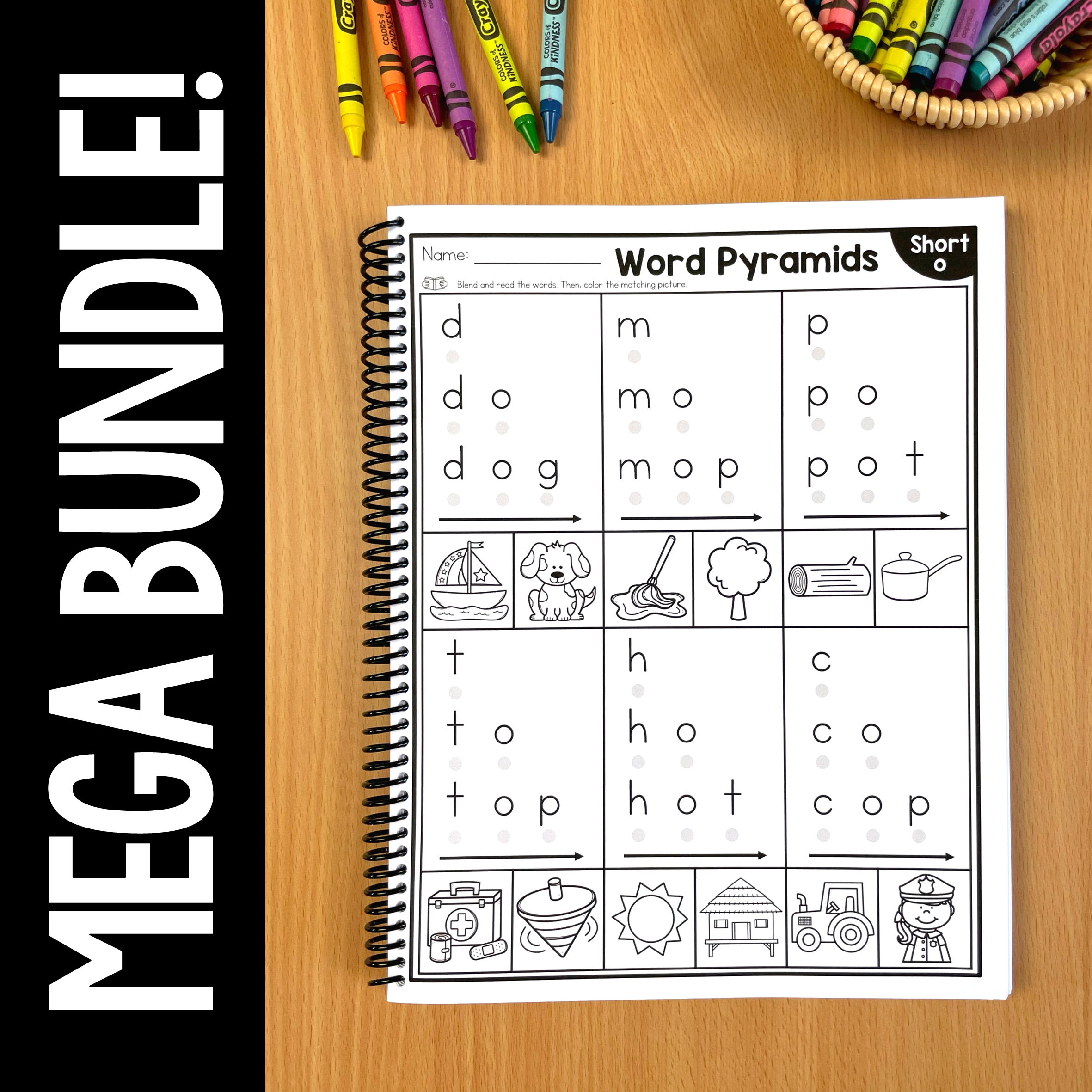 Blending Worksheets - Word Pyramids with Decodable Words (Science of ...