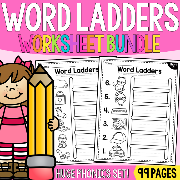 Word Ladders Worksheets - Word Chains - Spelling - Science of Reading ...