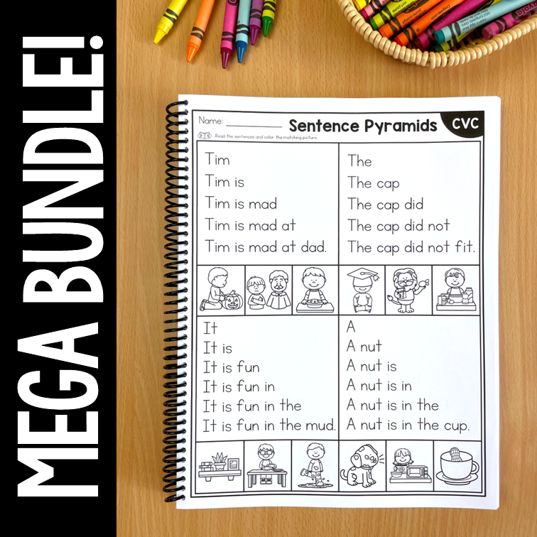 Sentence Pyramids Worksheet BUNDLE - Decodable Sentences (Science of ...