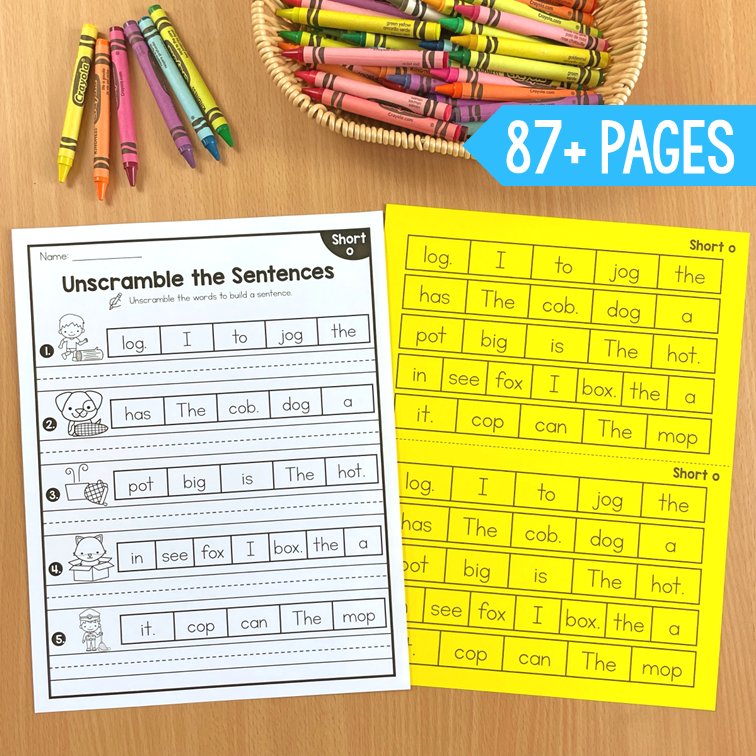 Scrambled Sentences Worksheets BUNDLE - Grammar Worksheets - Science of ...