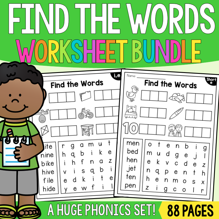 Find the Words Worksheets BUNDLE - Spelling Worksheets - Science of ...