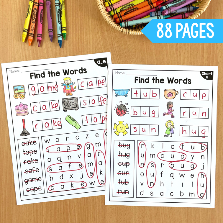 Find the Words Worksheets BUNDLE - Spelling Worksheets - Science of ...