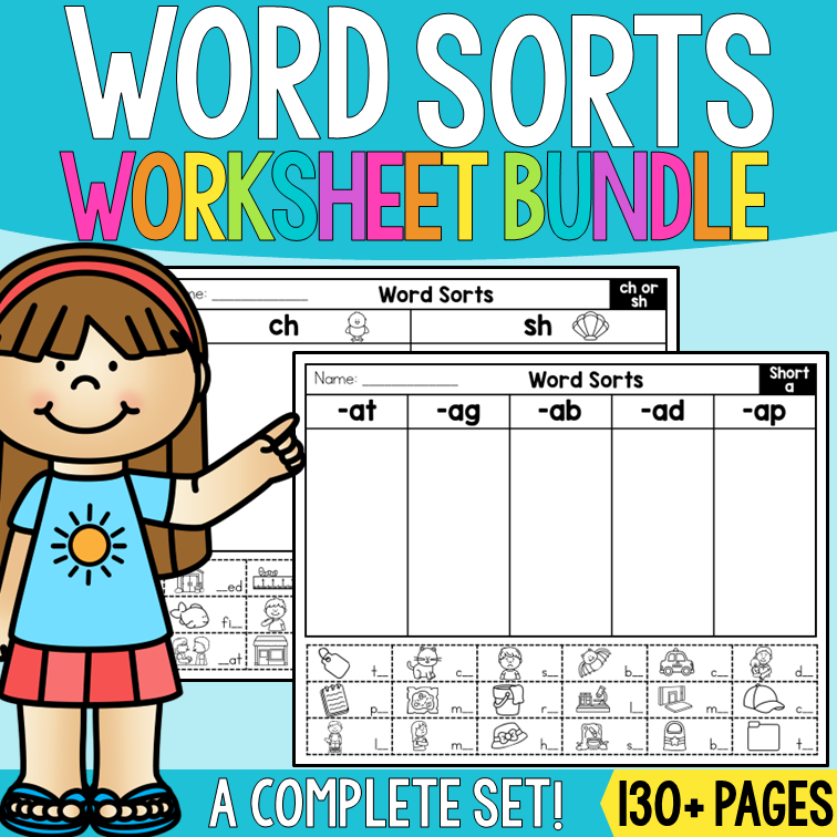 Phonics Word Sorts Worksheets BUNDLE - Decodable Words - Science of ...