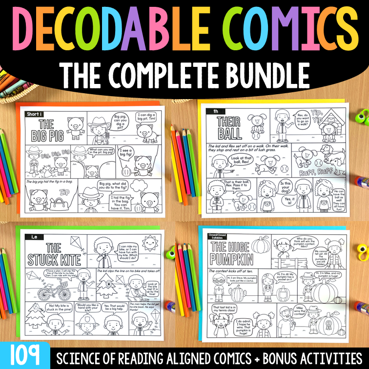 Decodable Comics MEGA BUNDLE - Science of Reading Aligned - SETS 1-6 ...