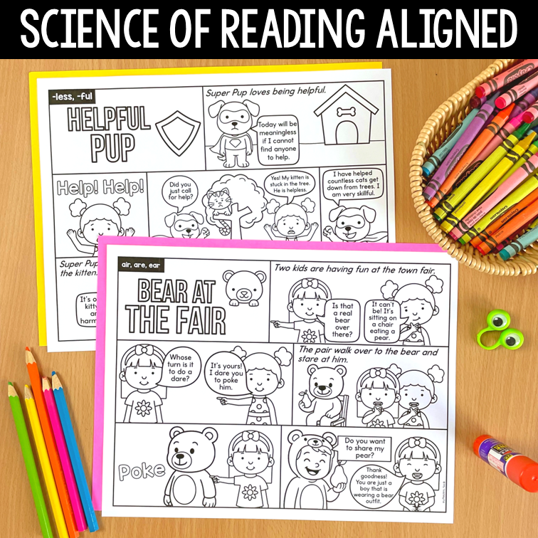 Decodable Comics - Suffixes, Prefixes & Other Sounds- Science of ...