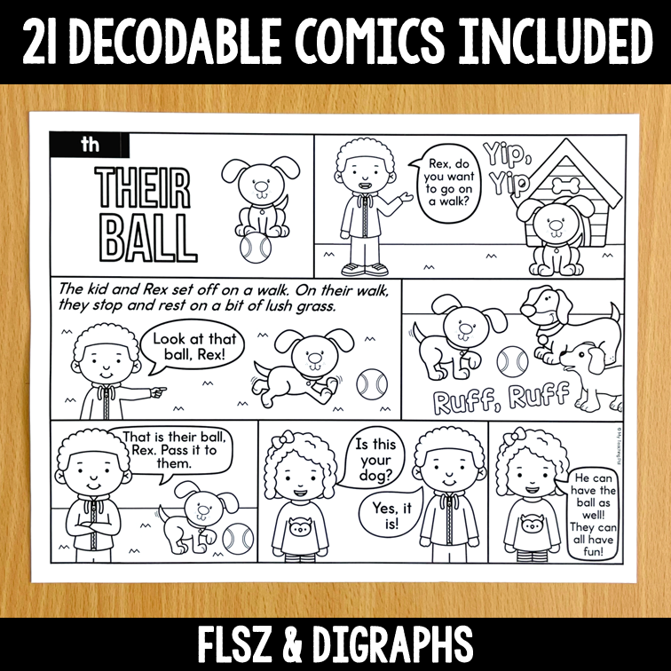 Decodable Comics - Digraphs & FLSZ - Science of Reading - SET 2 - My ...