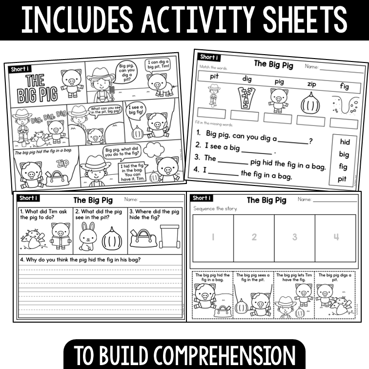 Decodable Comics - Short Vowels (CVC & Blends) - Science of Reading ...