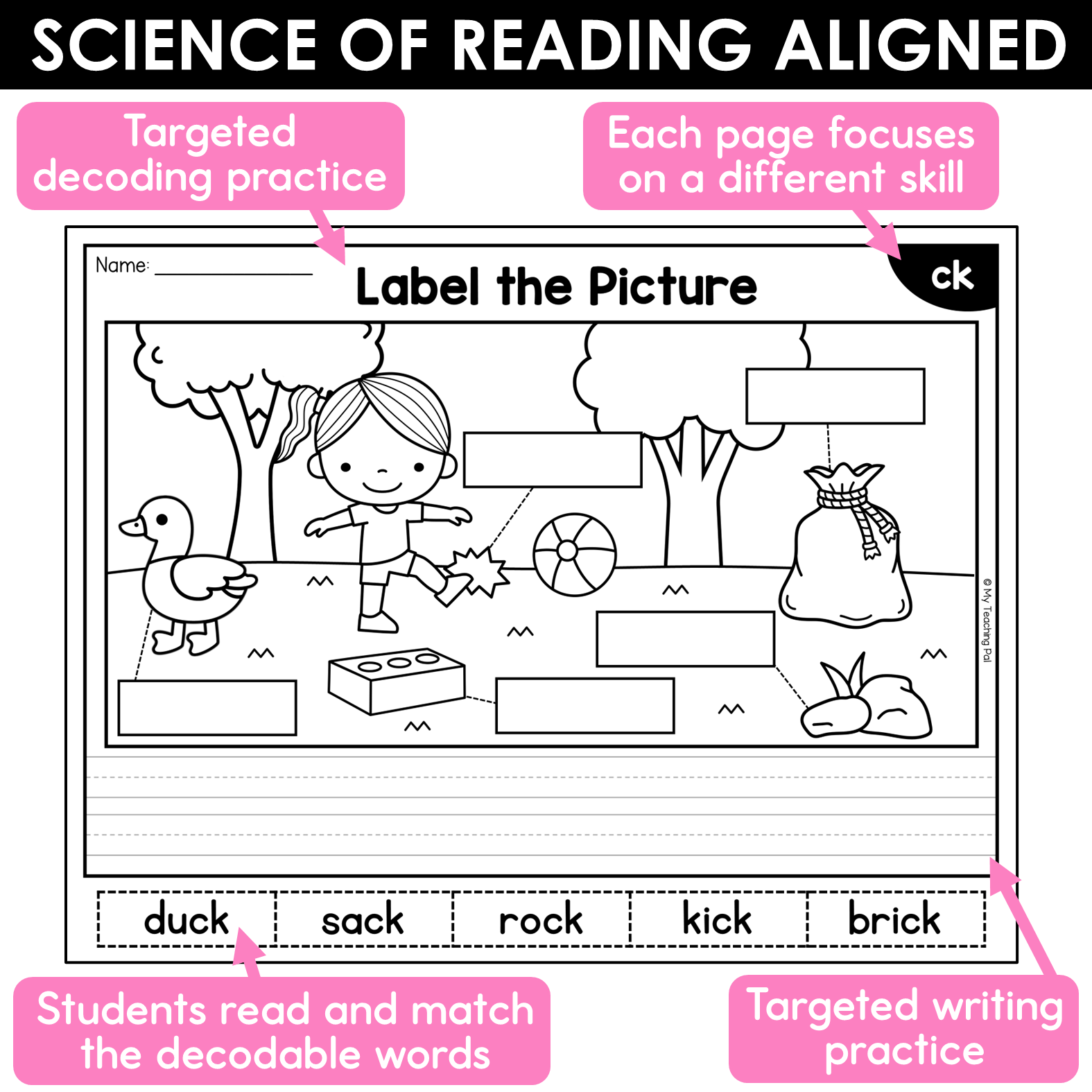 Label and Write Phonics Worksheets BUNDLE - SOR - Sentence Writing ...