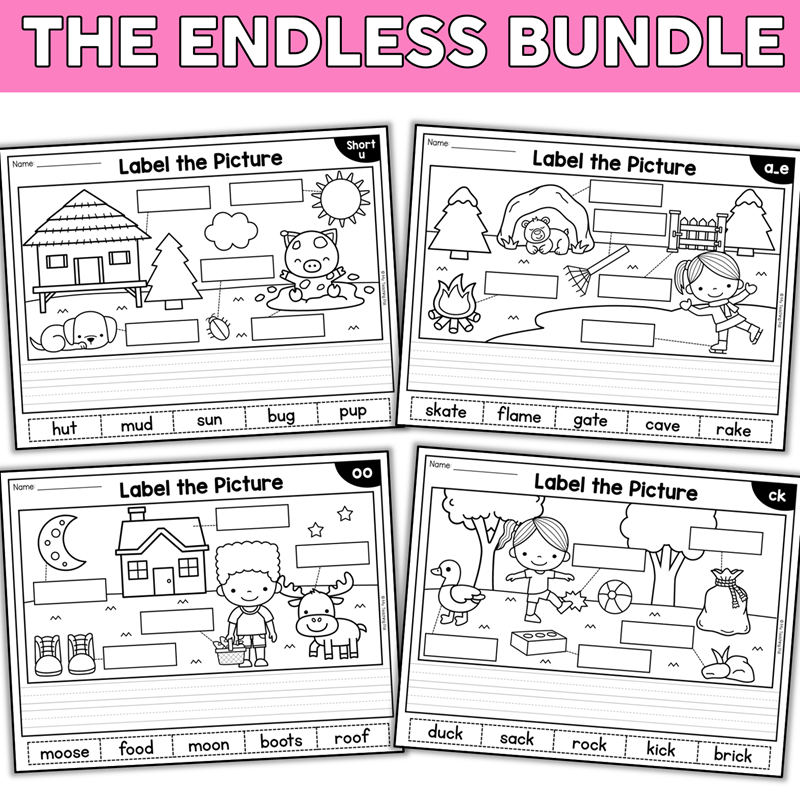 Label and Write Phonics Worksheets BUNDLE - SOR - Sentence Writing ...