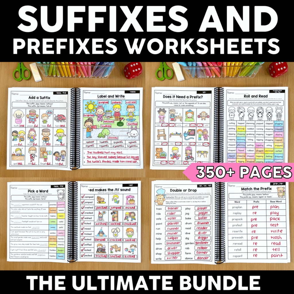 Prefixes and Suffixes Worksheet MEGA BUNDLE - Morphology - Science of ...